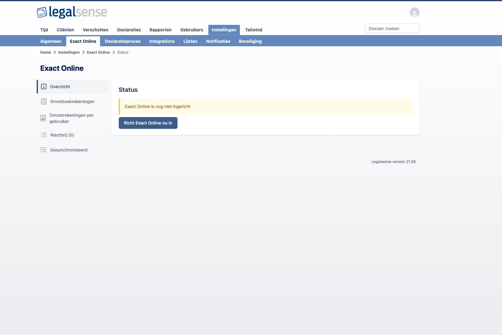 Integratie met Exact Online – Legalsense
